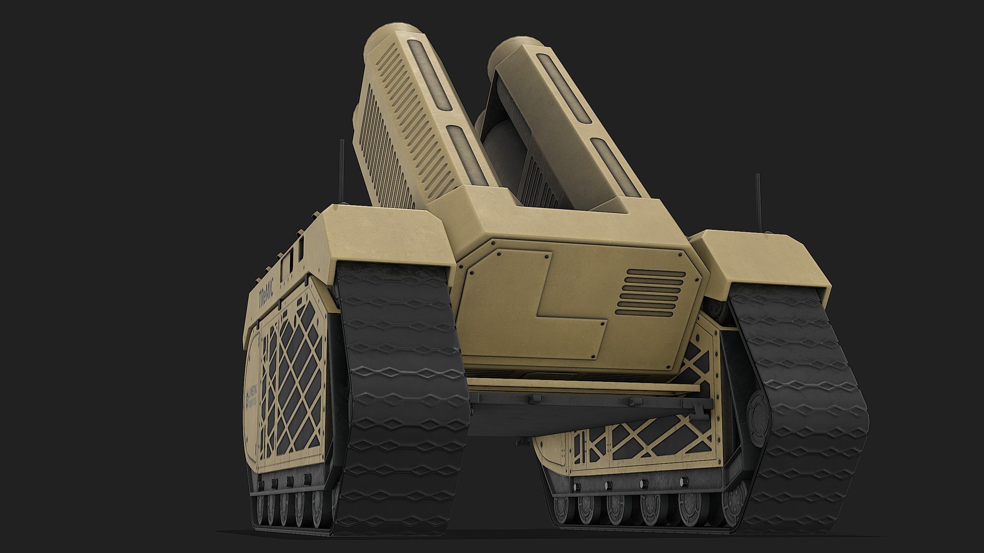 Smart Military Robot With Missile Launcher - Yellow 3D Model ...