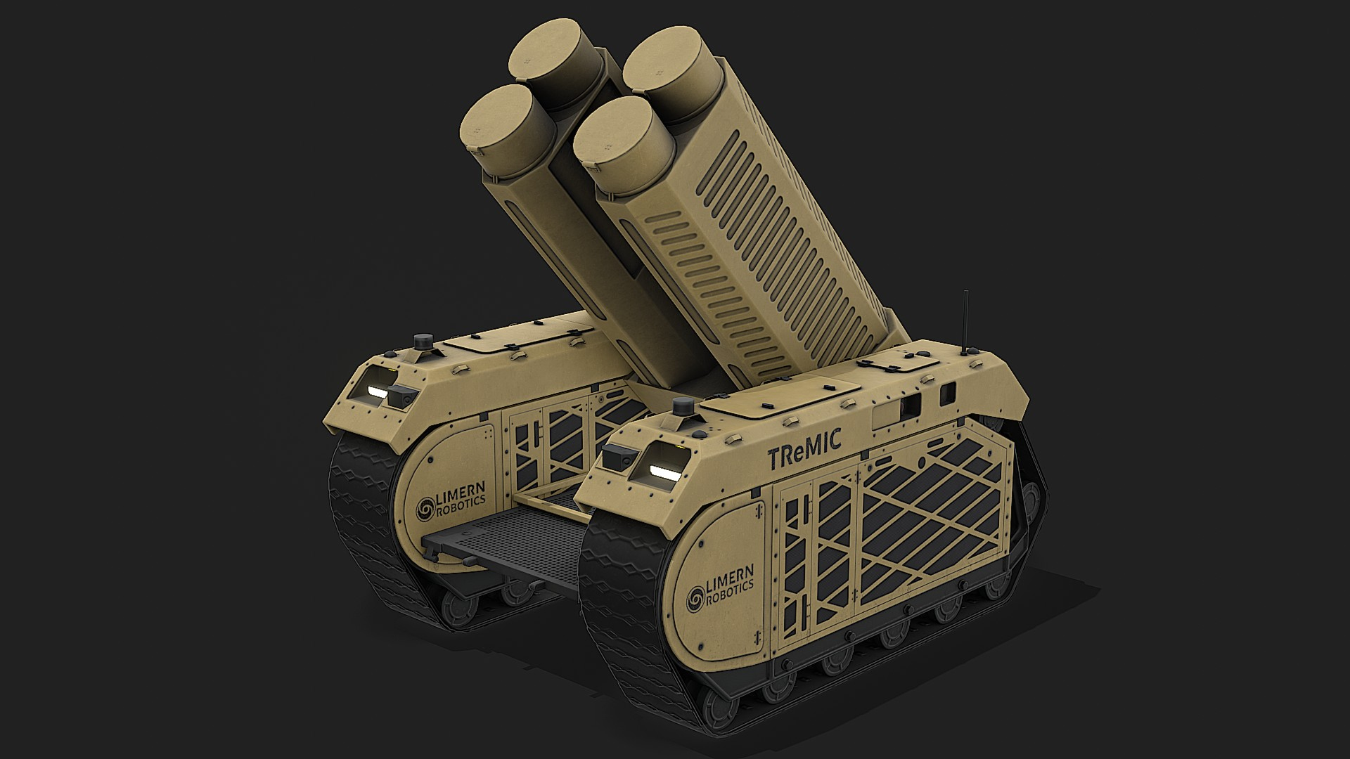Smart Military Robot With Missile Launcher - Yellow 3D Model ...