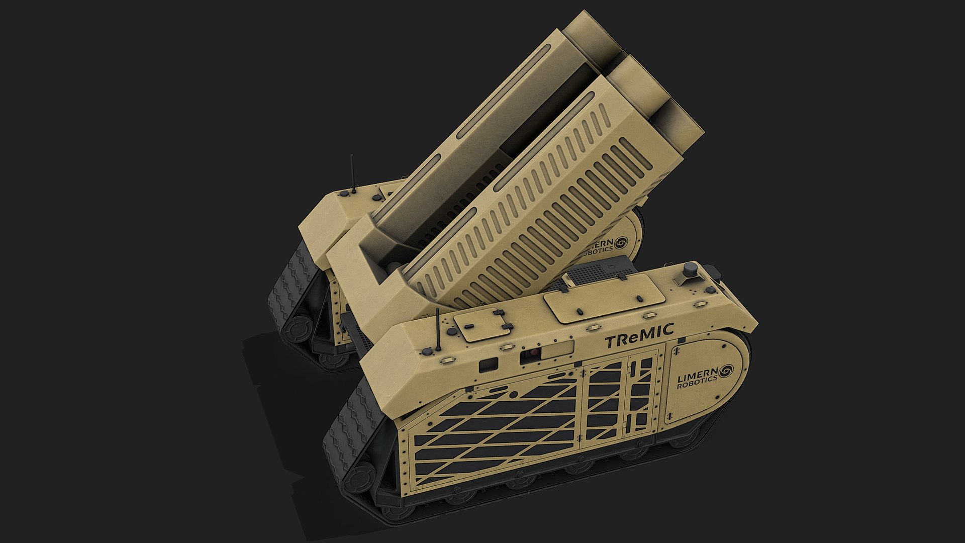 Smart Military Robot With Missile Launcher - Yellow 3D Model ...