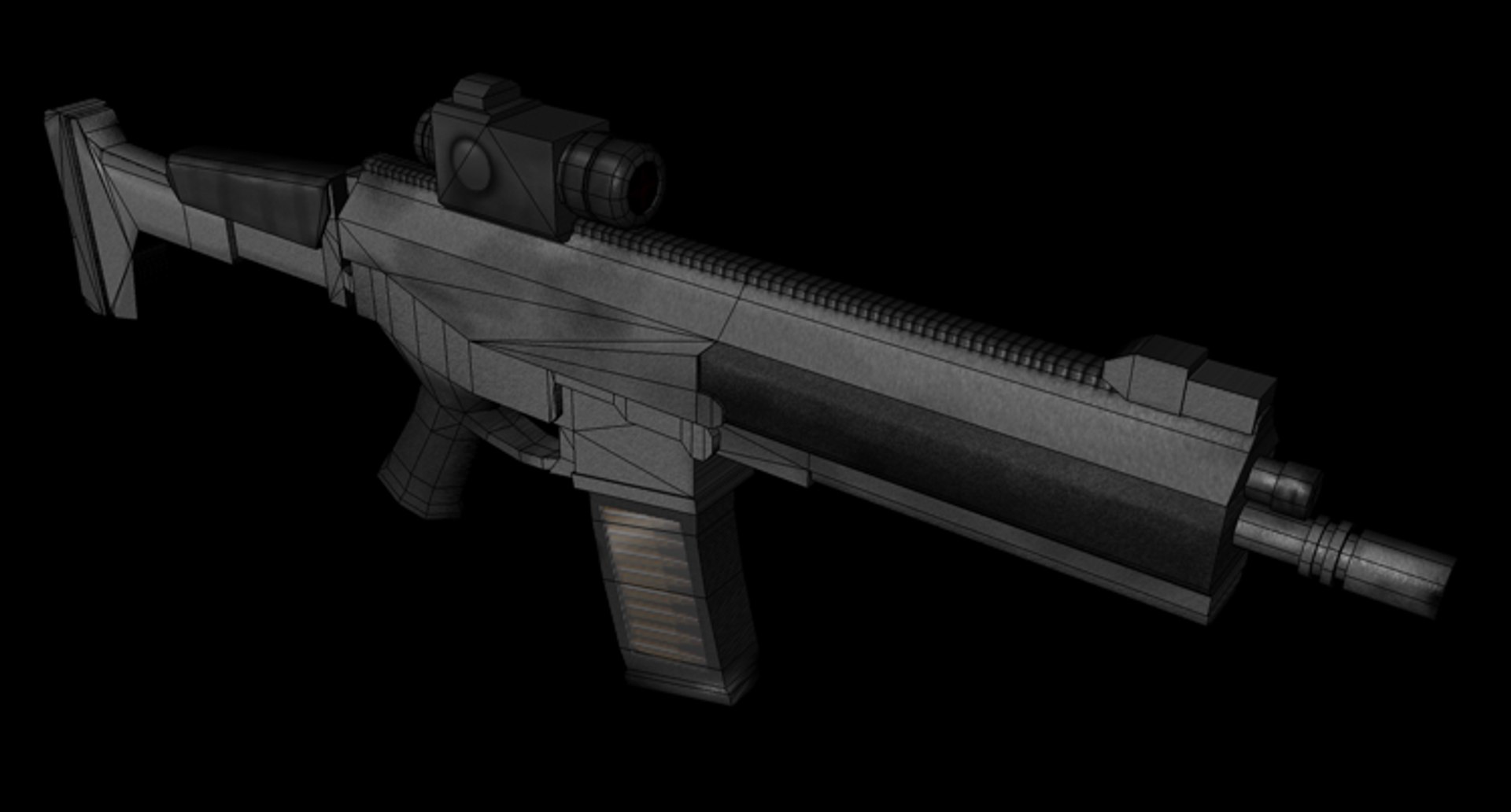 Modern Assault Rifle 3d Model