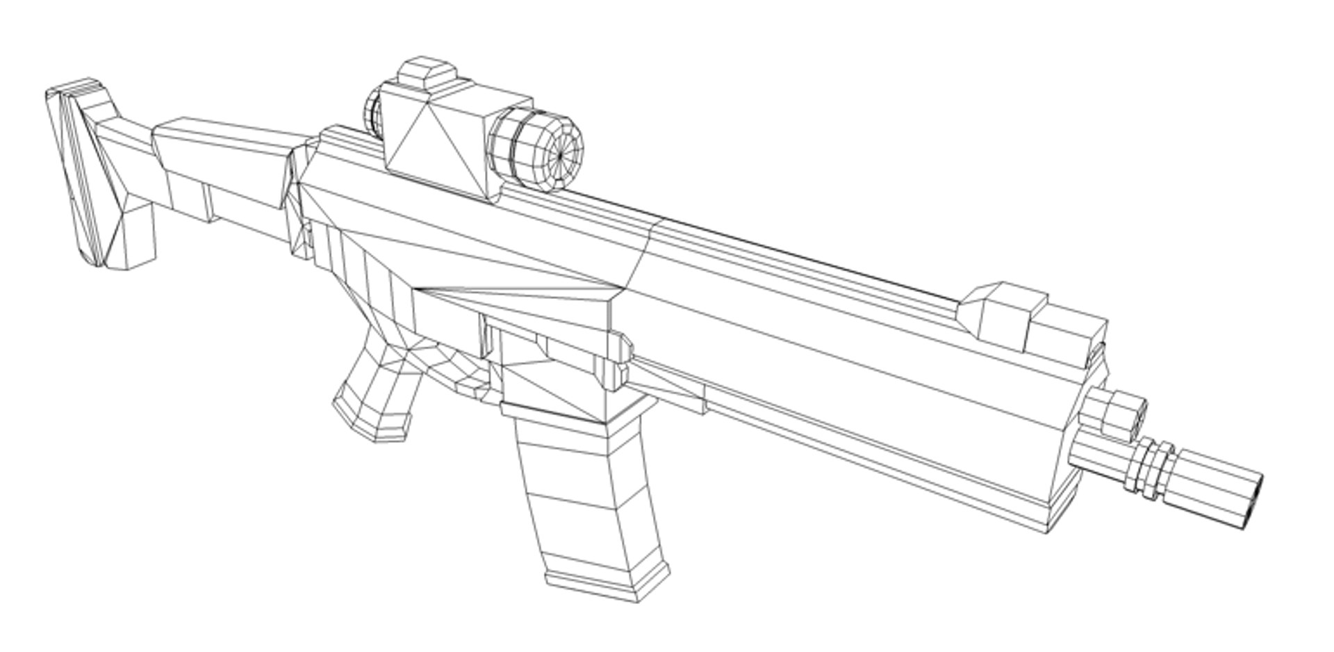 Modern Assault Rifle 3d Model