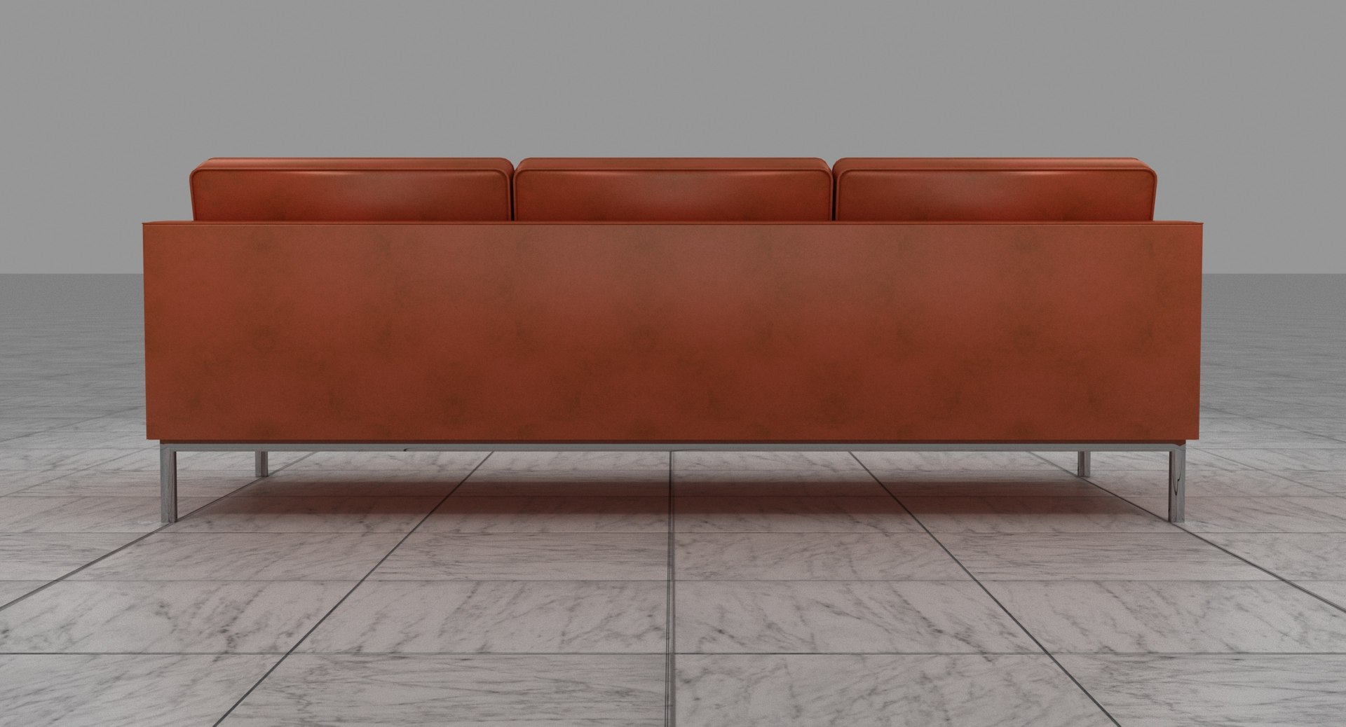 Knoll Florence Orange Leather Three Seat Sofa 3D Model - TurboSquid 1995107