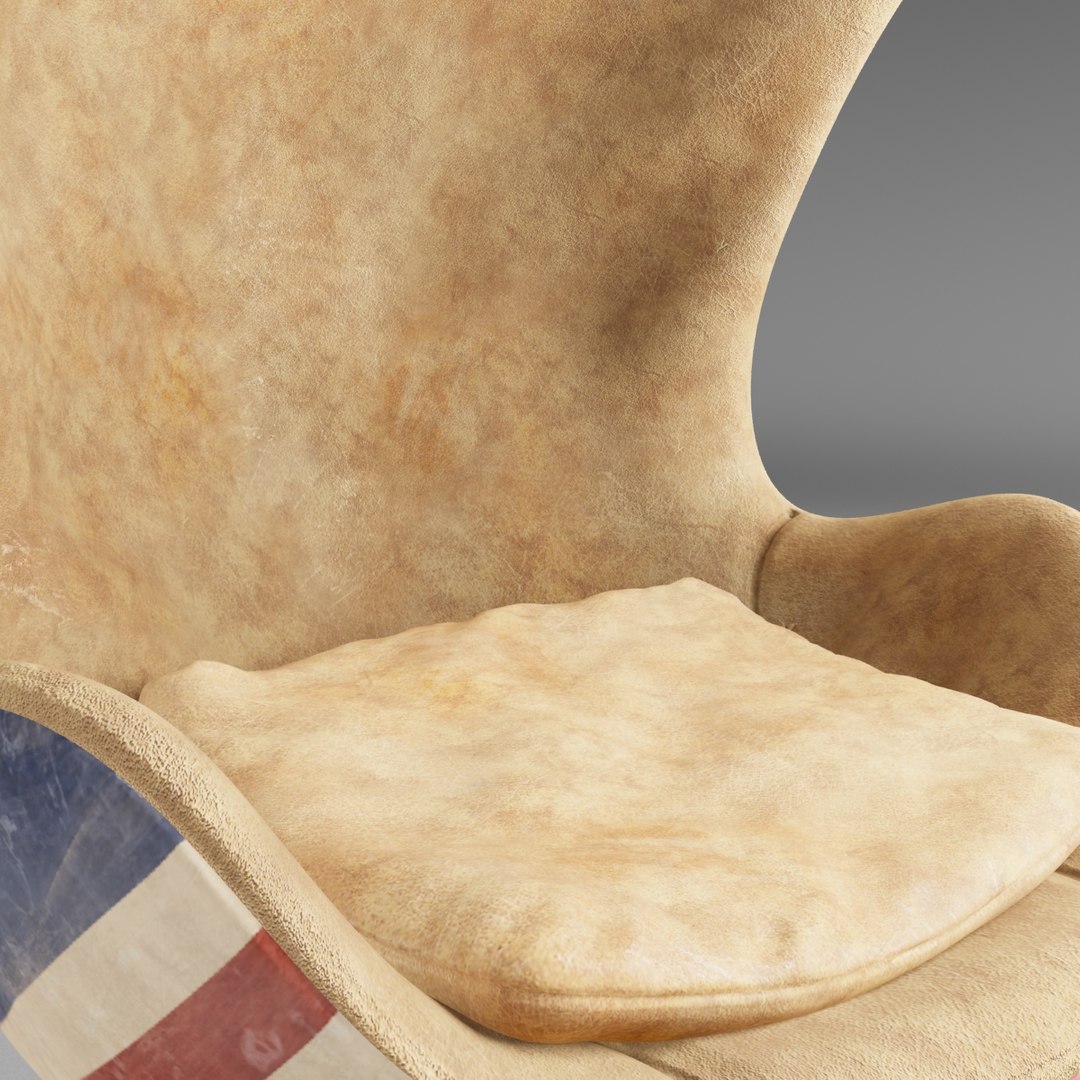 Photoreal Union Jack Chair Seat 3d Model