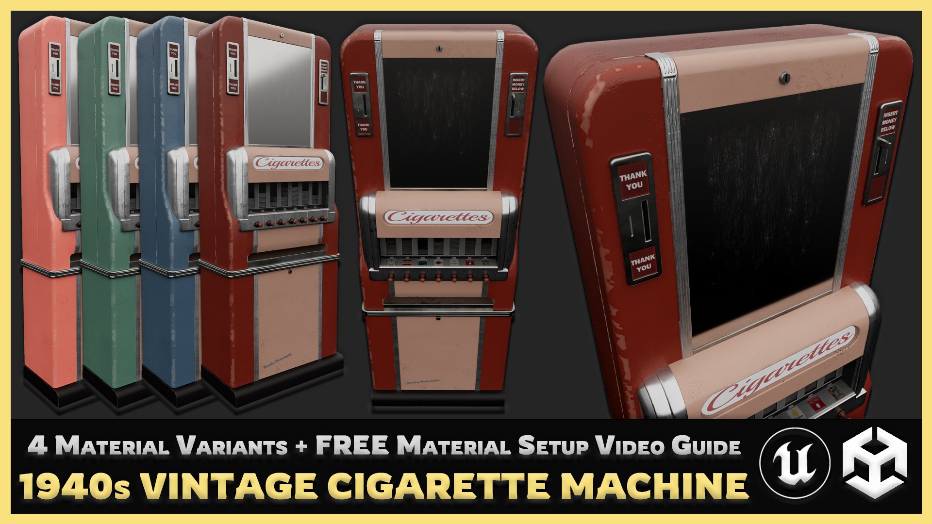 1940s Vintage Cigarette Machine 3D - TurboSquid 2381645