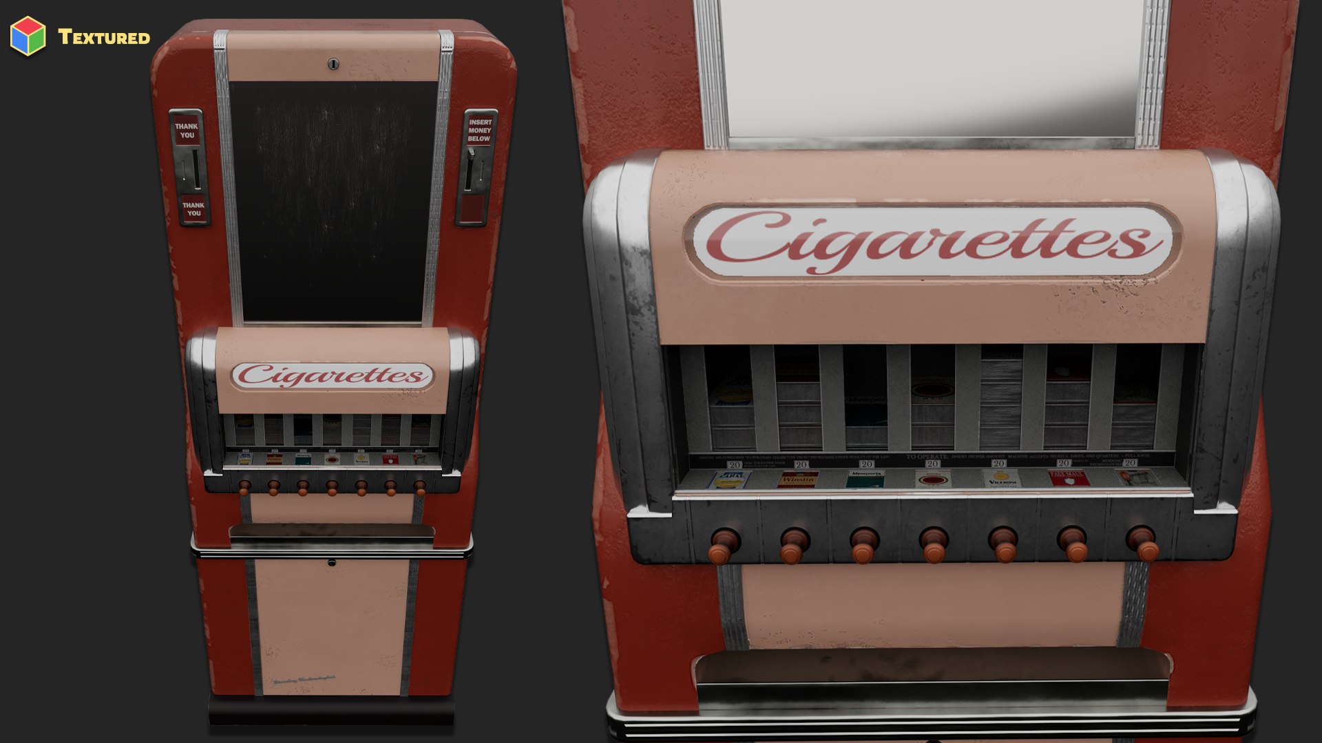 1940s Vintage Cigarette Machine 3D - TurboSquid 2381645