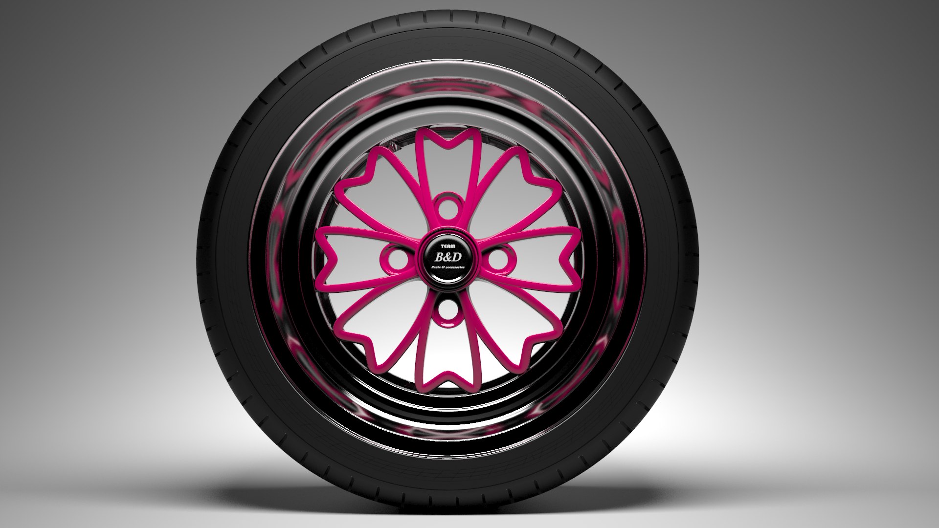 3d model old school wheel