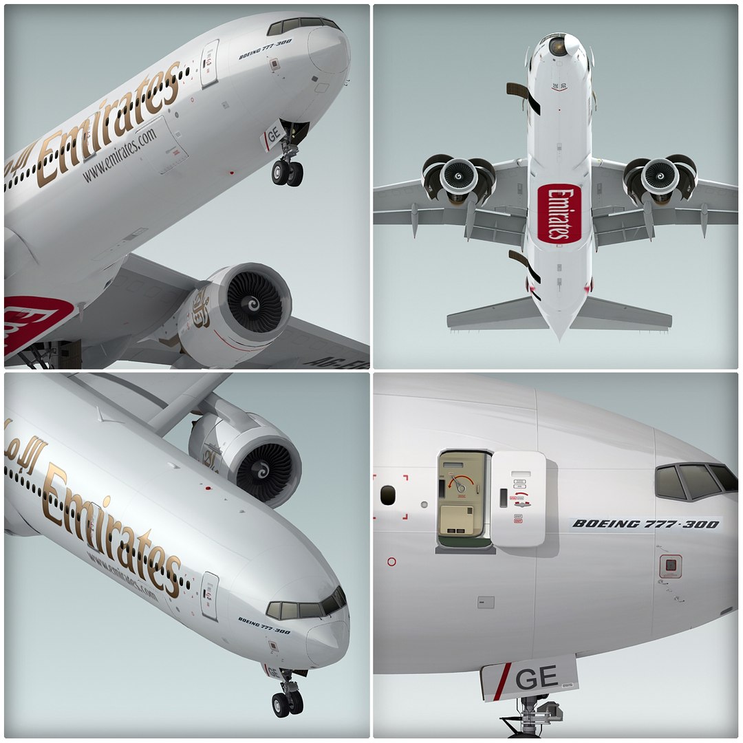 plane emirates fleet airbus 3d max