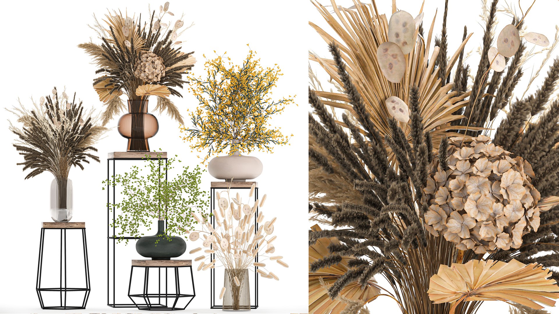 Collection Of Bouquets Of Dried Flowers 216 3D Model - TurboSquid 1819019