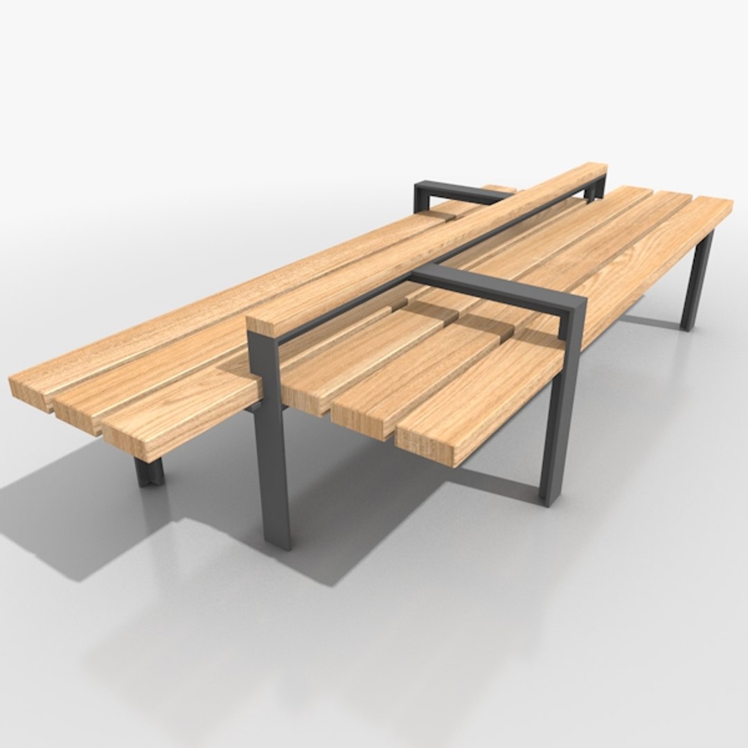 3d street bench model