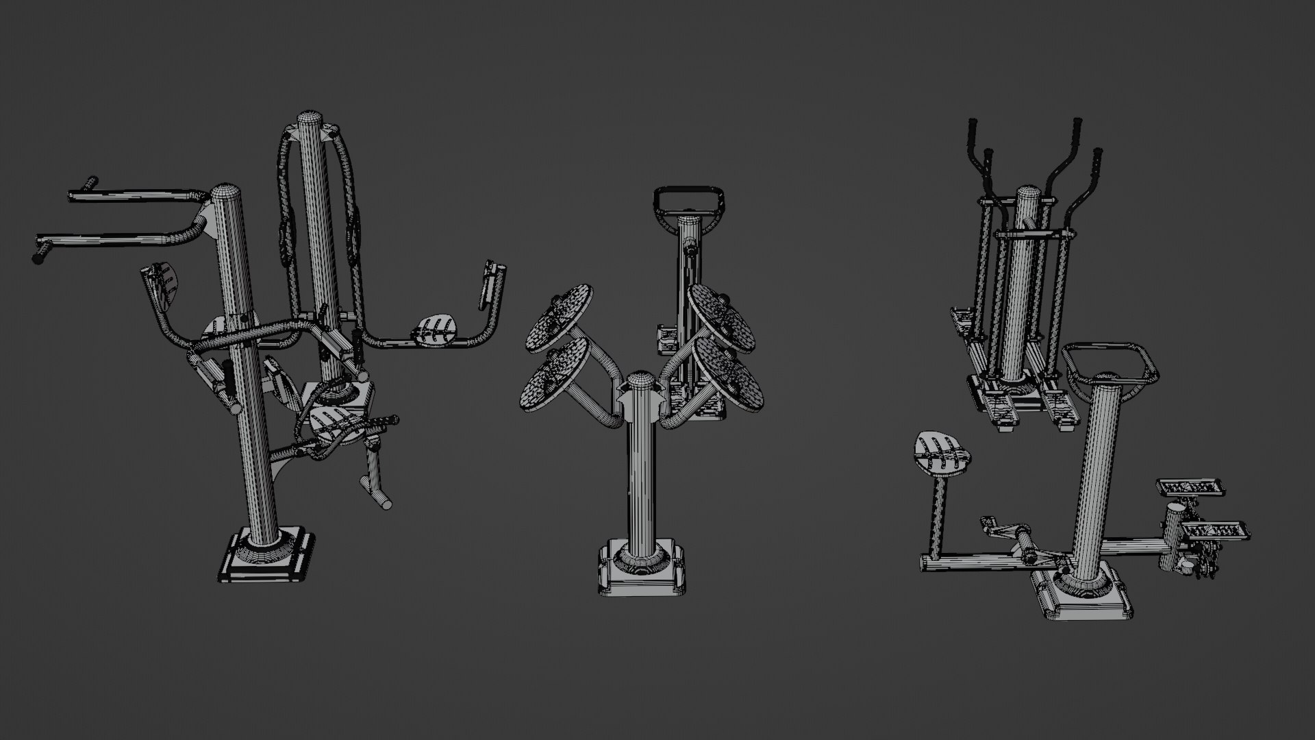 3D Outdoor Fitness Collection Model - TurboSquid 2147762