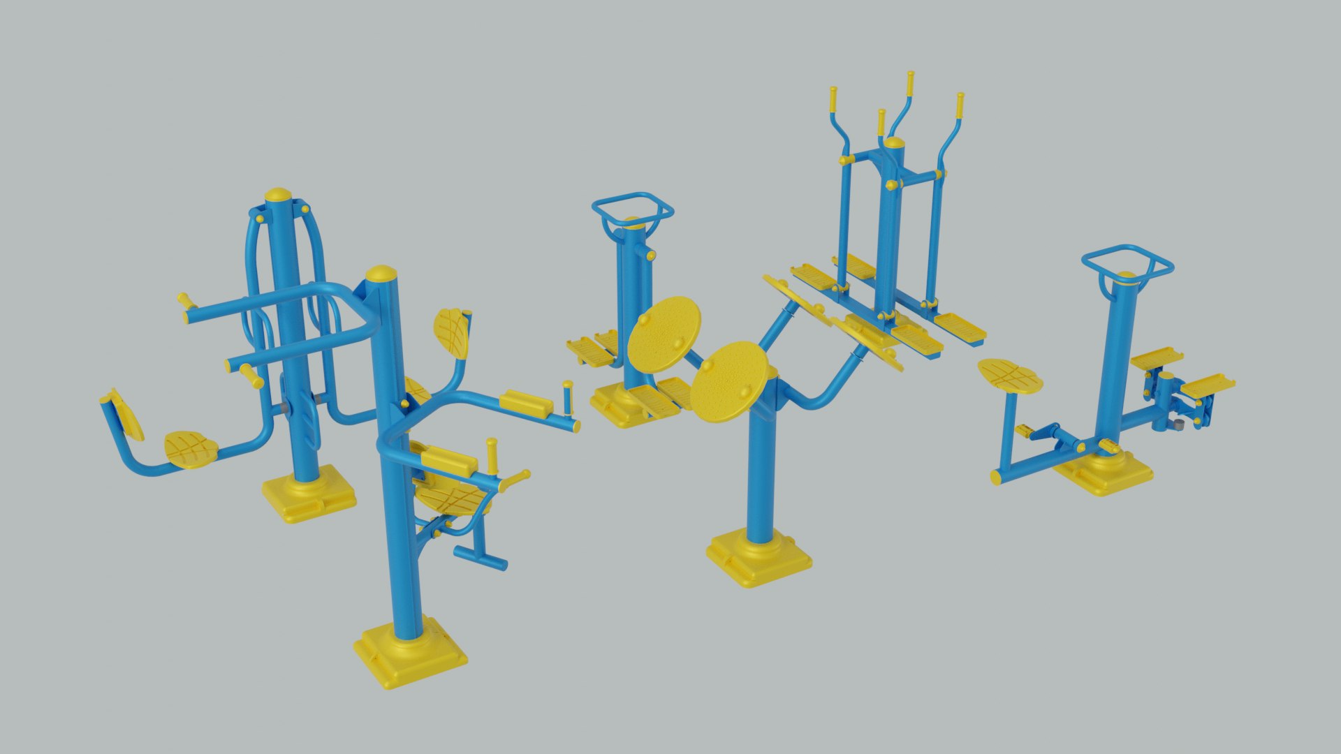 3D Outdoor Fitness Collection Model - TurboSquid 2147762