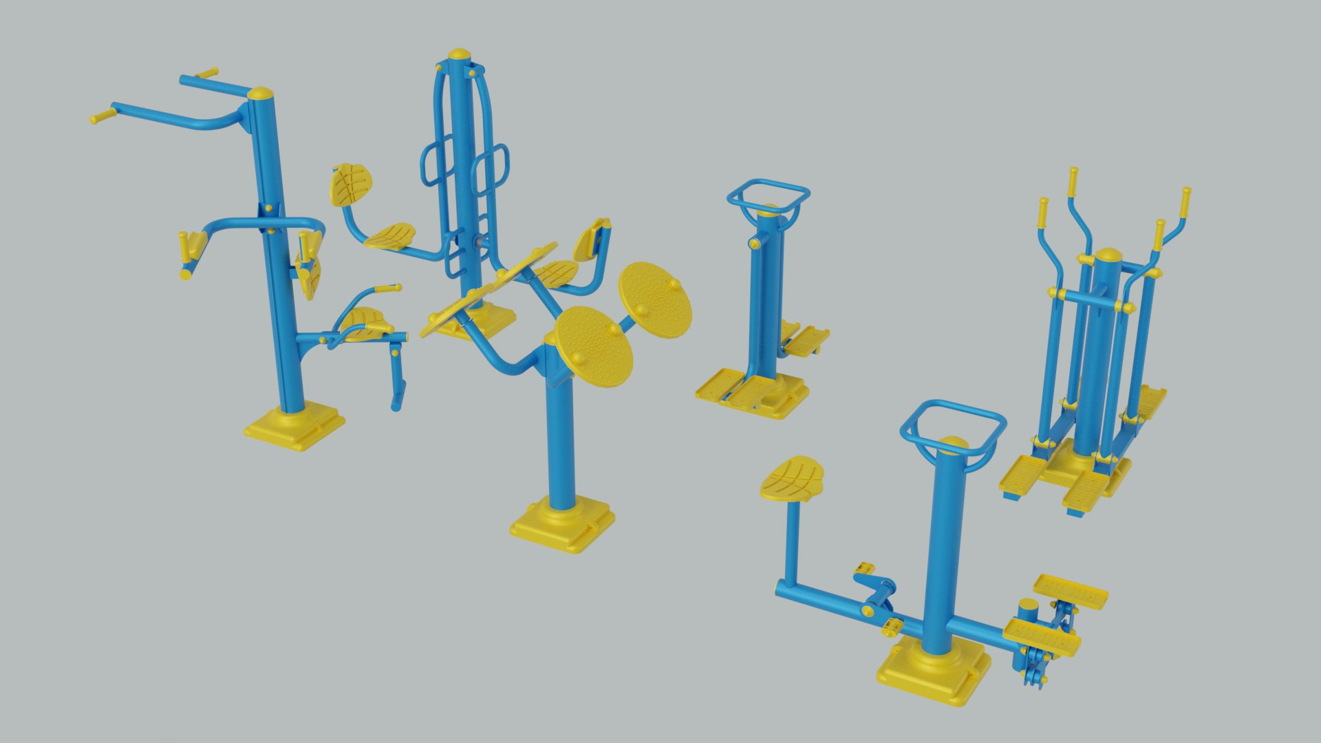 3D Outdoor Fitness Collection model - TurboSquid 2147762