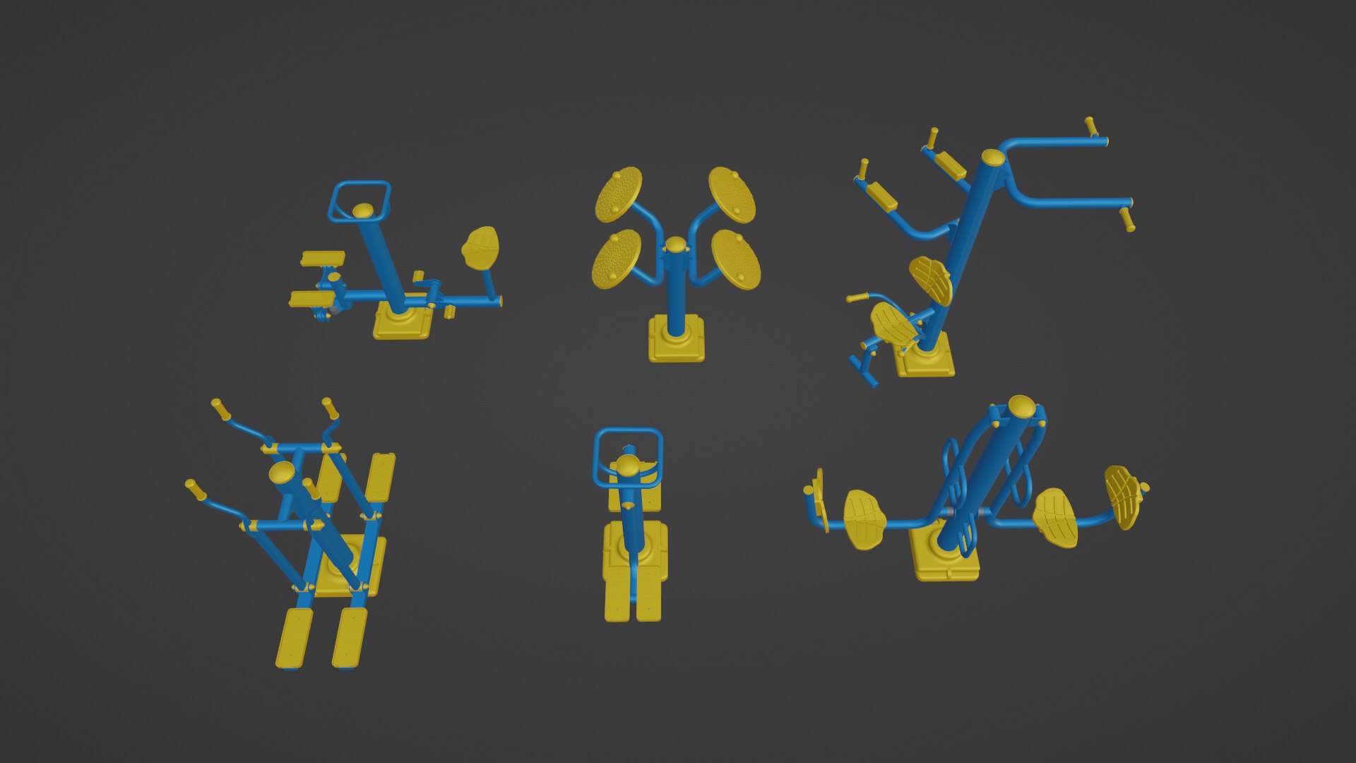 3D Outdoor Fitness Collection model - TurboSquid 2147762