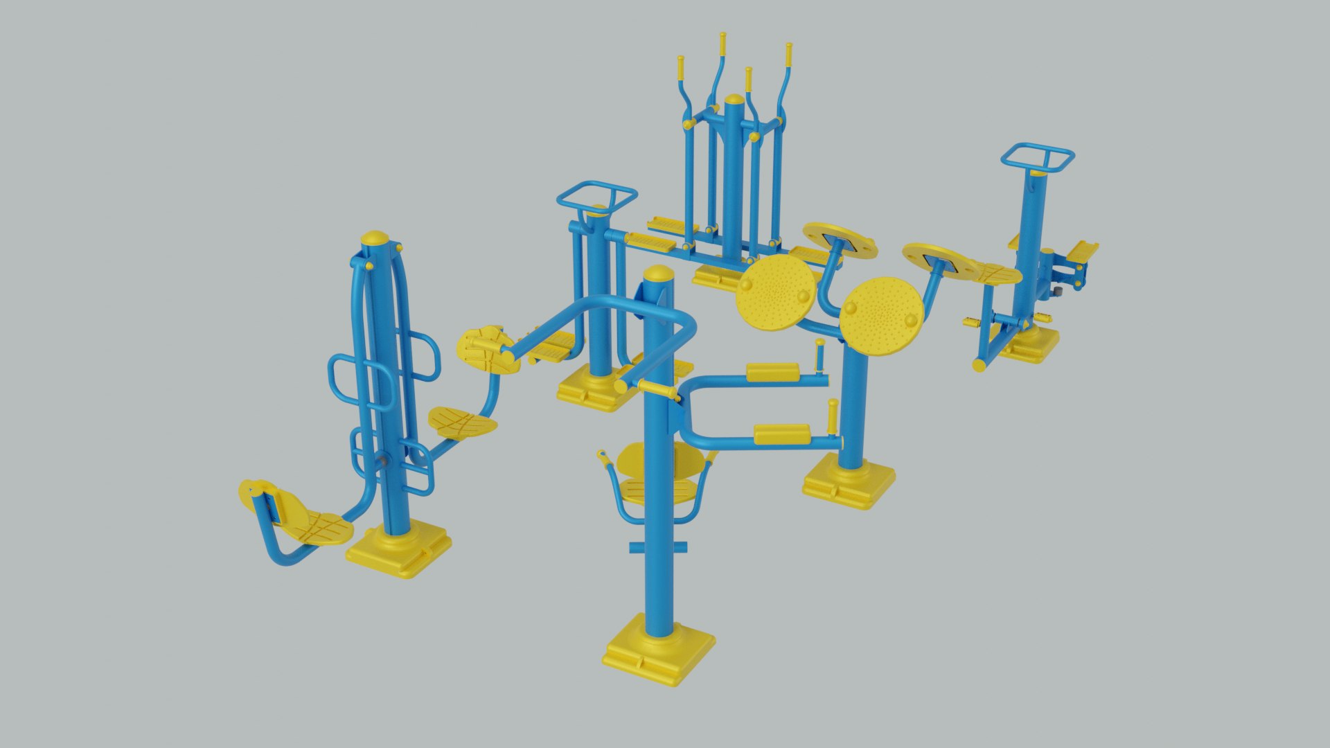 3D Outdoor Fitness Collection model - TurboSquid 2147762