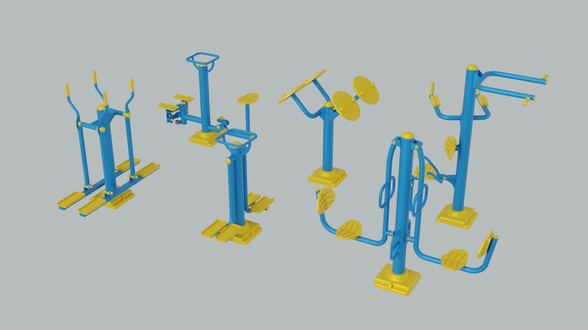 3D Outdoor Fitness Collection model - TurboSquid 2147762