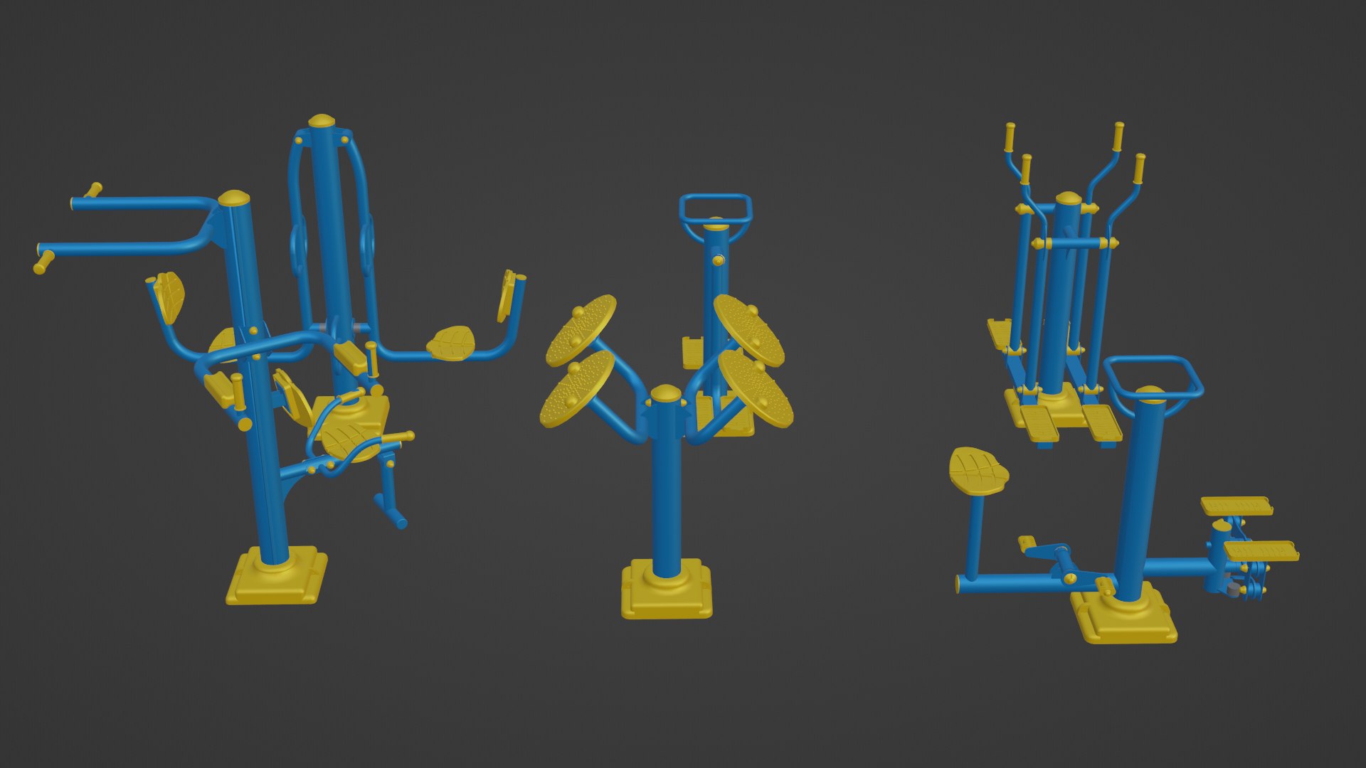 3D Outdoor Fitness Collection Model - TurboSquid 2147762