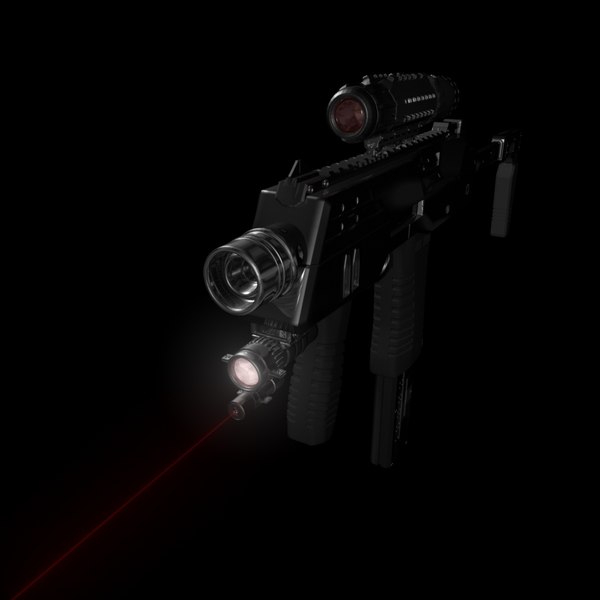 3d model scifi futuristic gun
