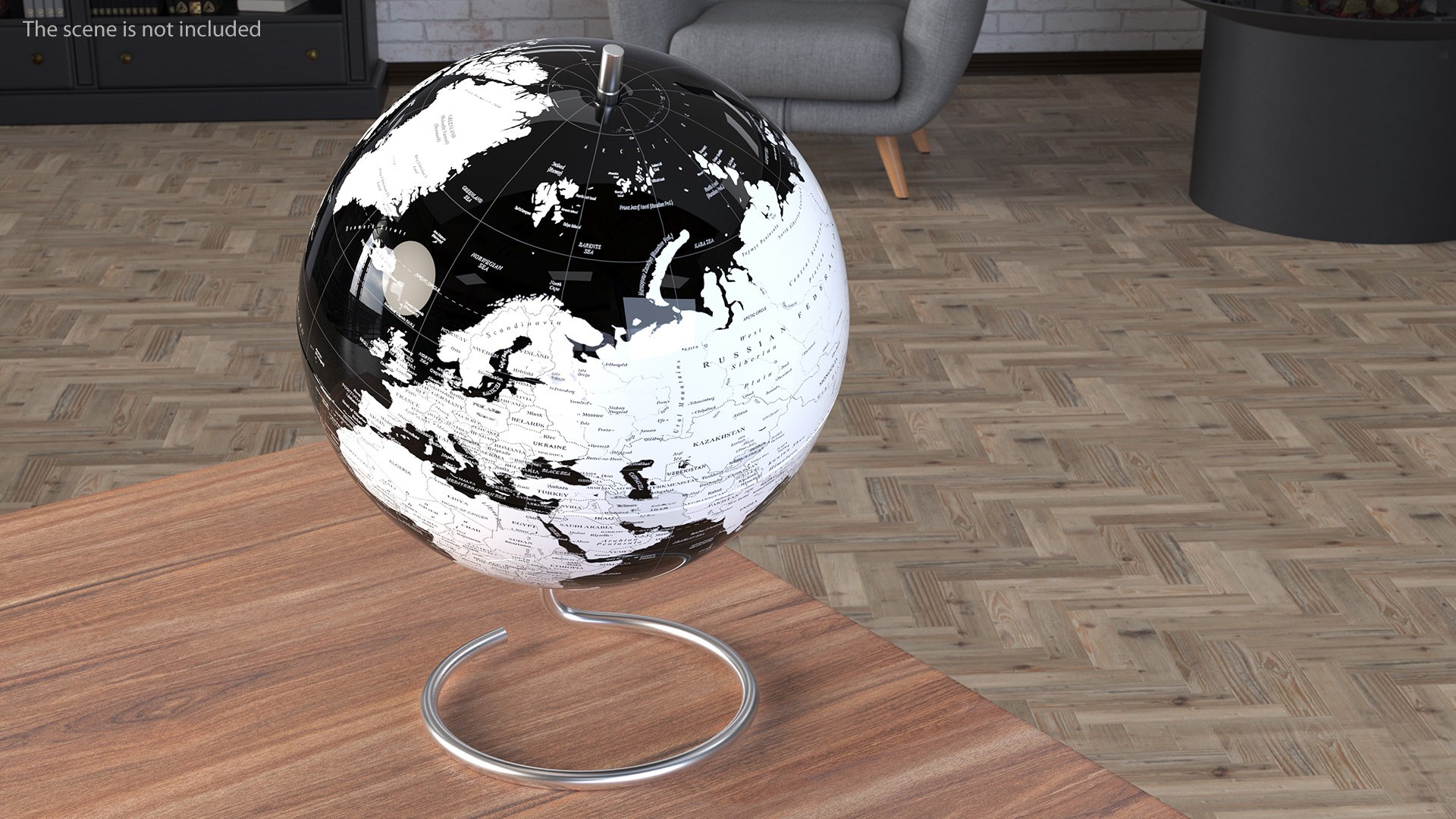 Metallic World Globe Black 3D - TurboSquid 2112357