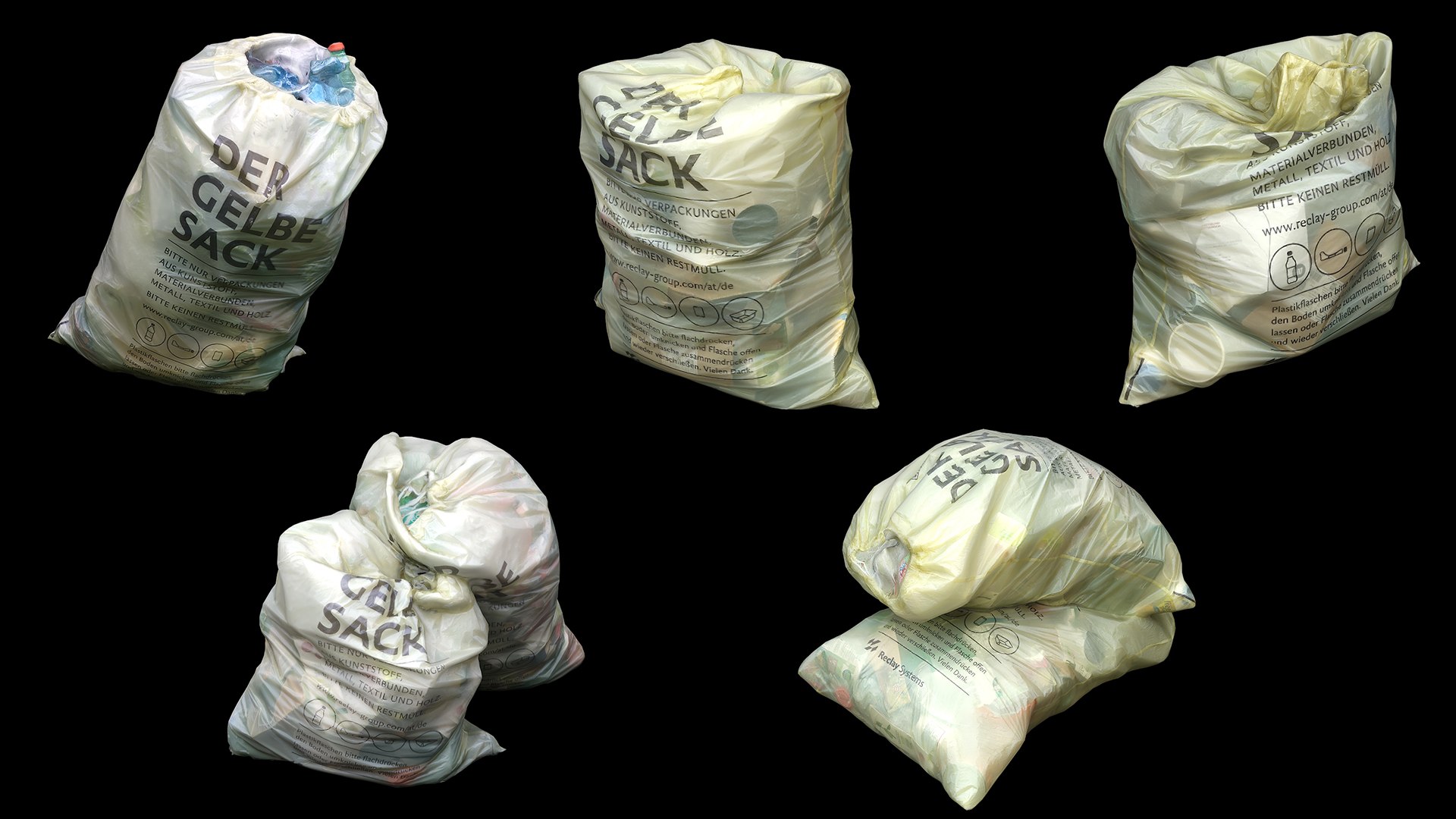 Garbage Bag Collection 14 3D - TurboSquid 2154706