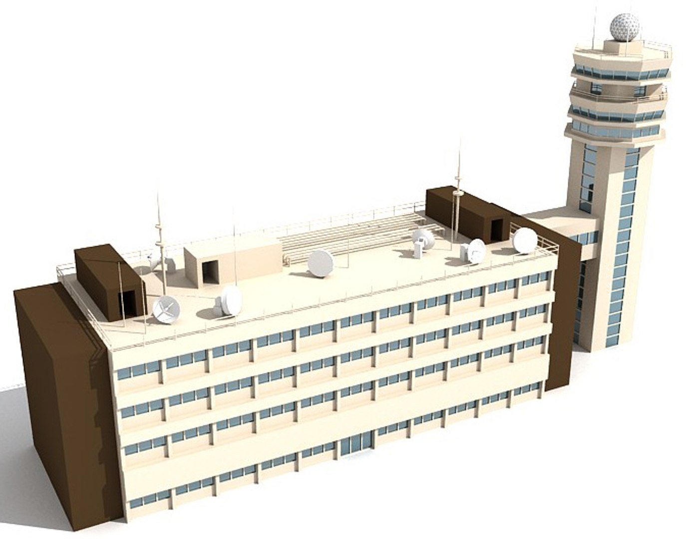 3d Airport Control Tower Model