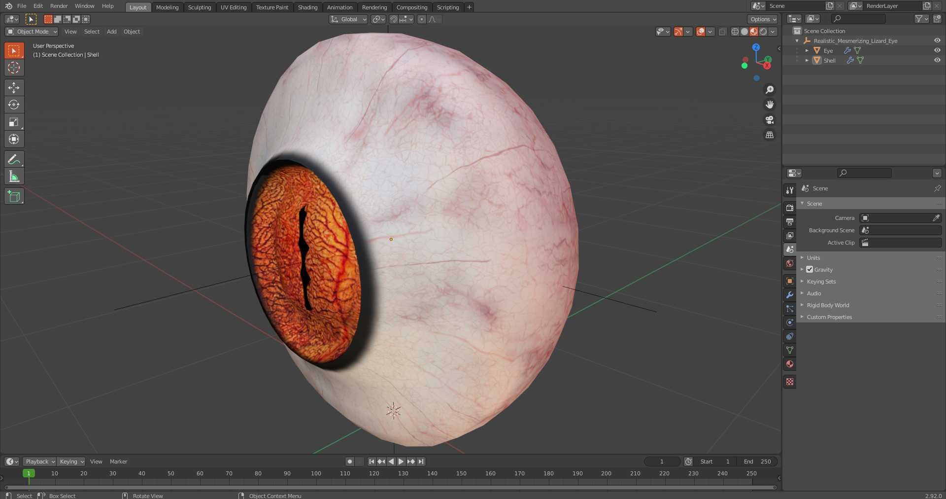 3D Realistic Mesmerizing Lizard Eye - TurboSquid 2195792