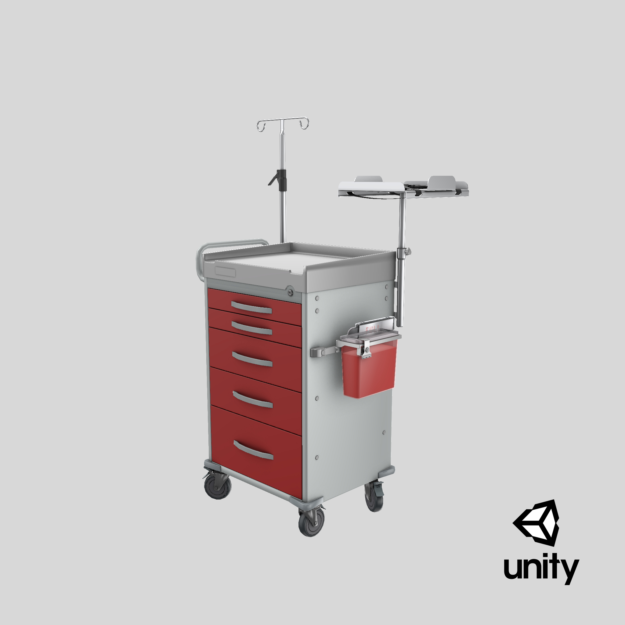 3D medical cart defibrillator shelf - TurboSquid 1634888