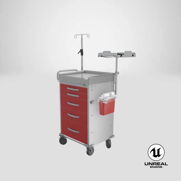 3D medical cart defibrillator shelf - TurboSquid 1634888