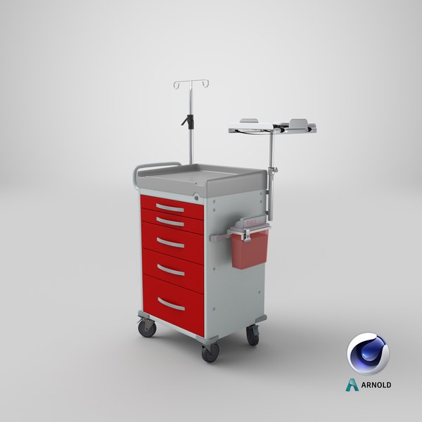 3D medical cart defibrillator shelf - TurboSquid 1634888