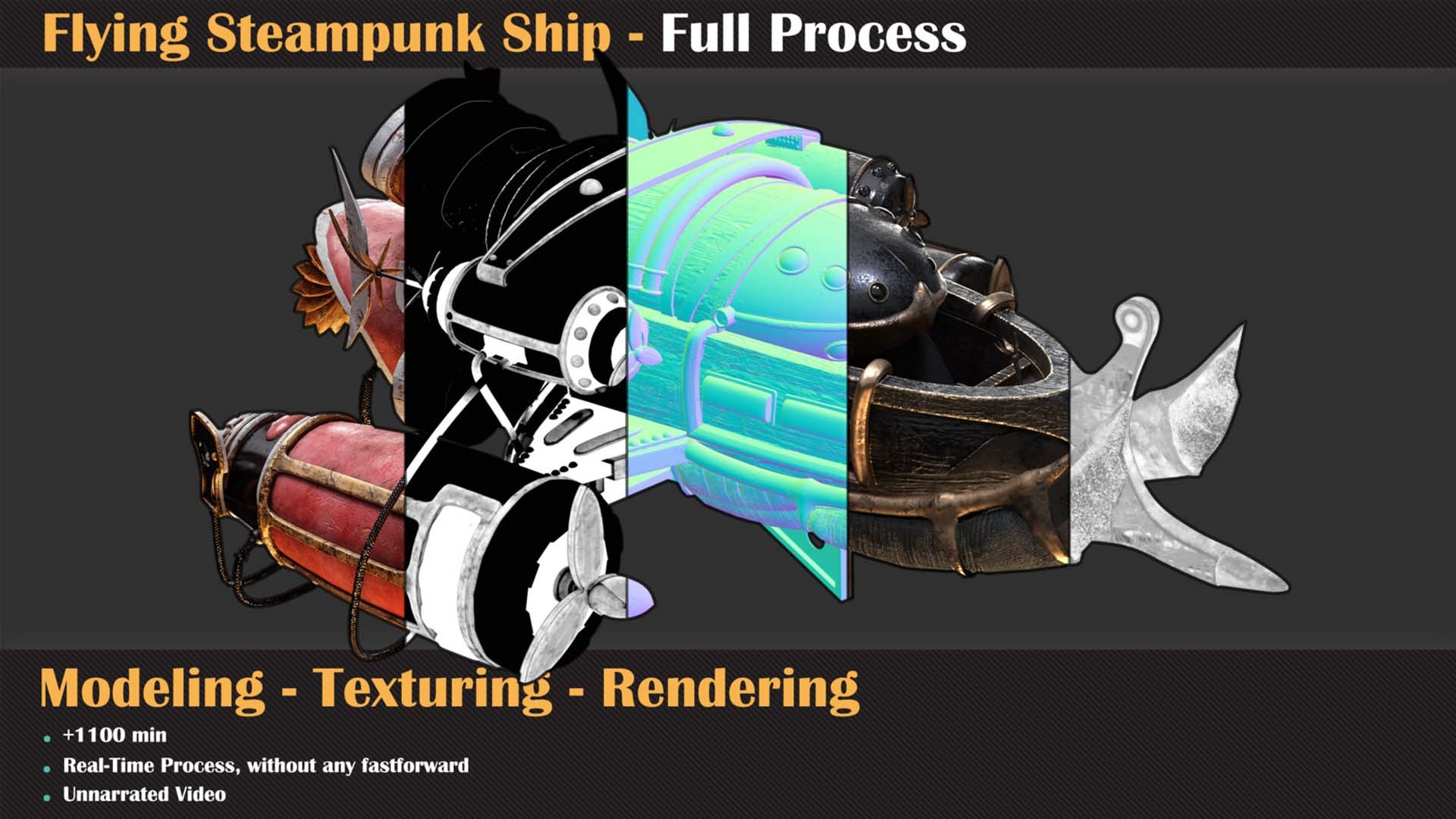 3D Flying Steampunk Ship - Full Tutorial Model - TurboSquid 2278452