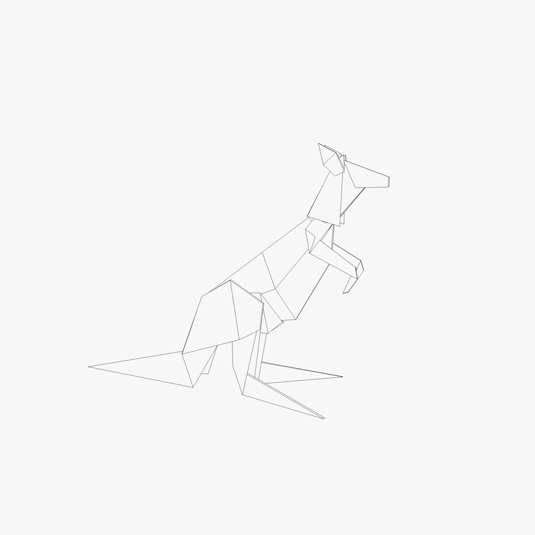 Origami Kangaroo 3d Model