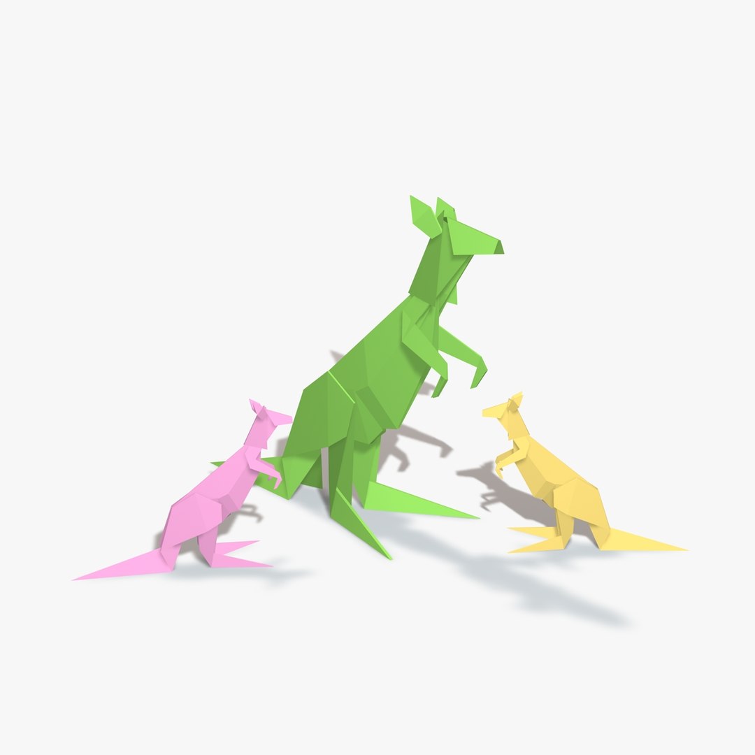 Origami Kangaroo 3d Model