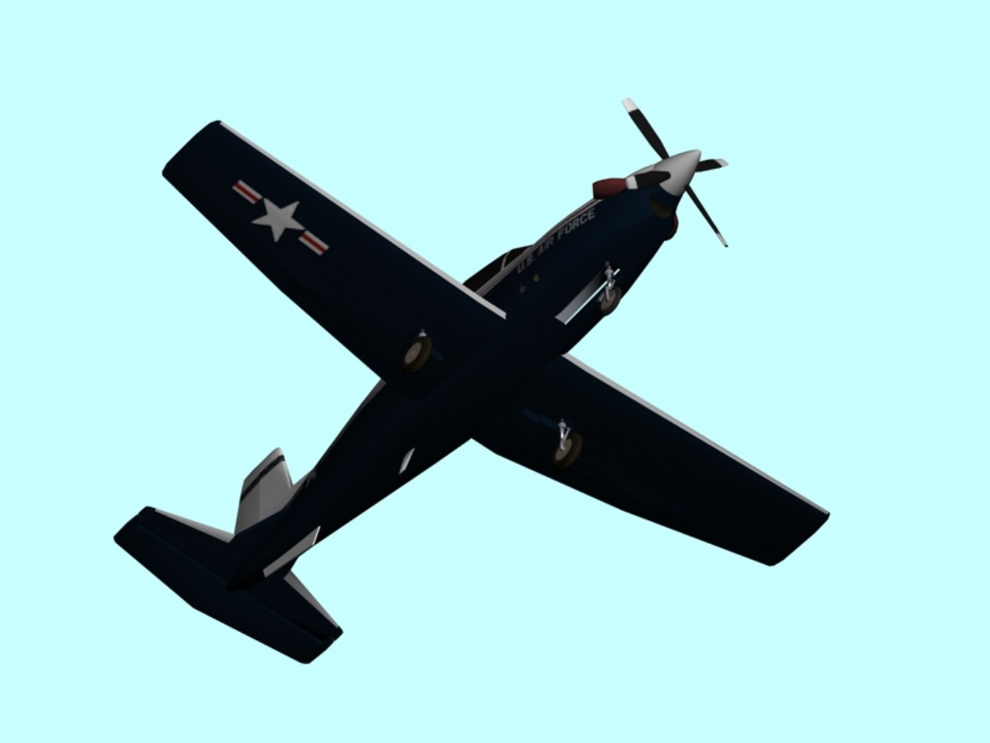 raytheon t-6a texan ii 3d model