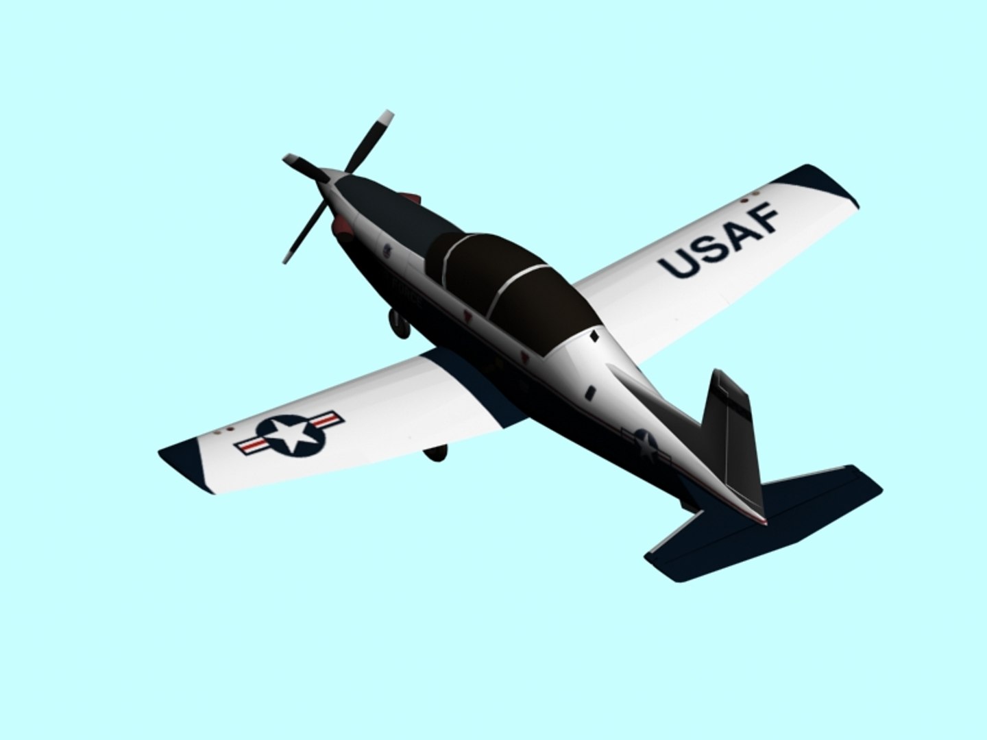 raytheon t-6a texan ii 3d model