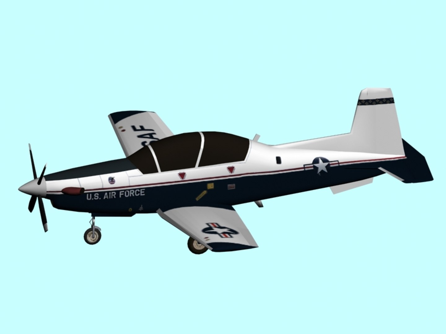 raytheon t-6a texan ii 3d model