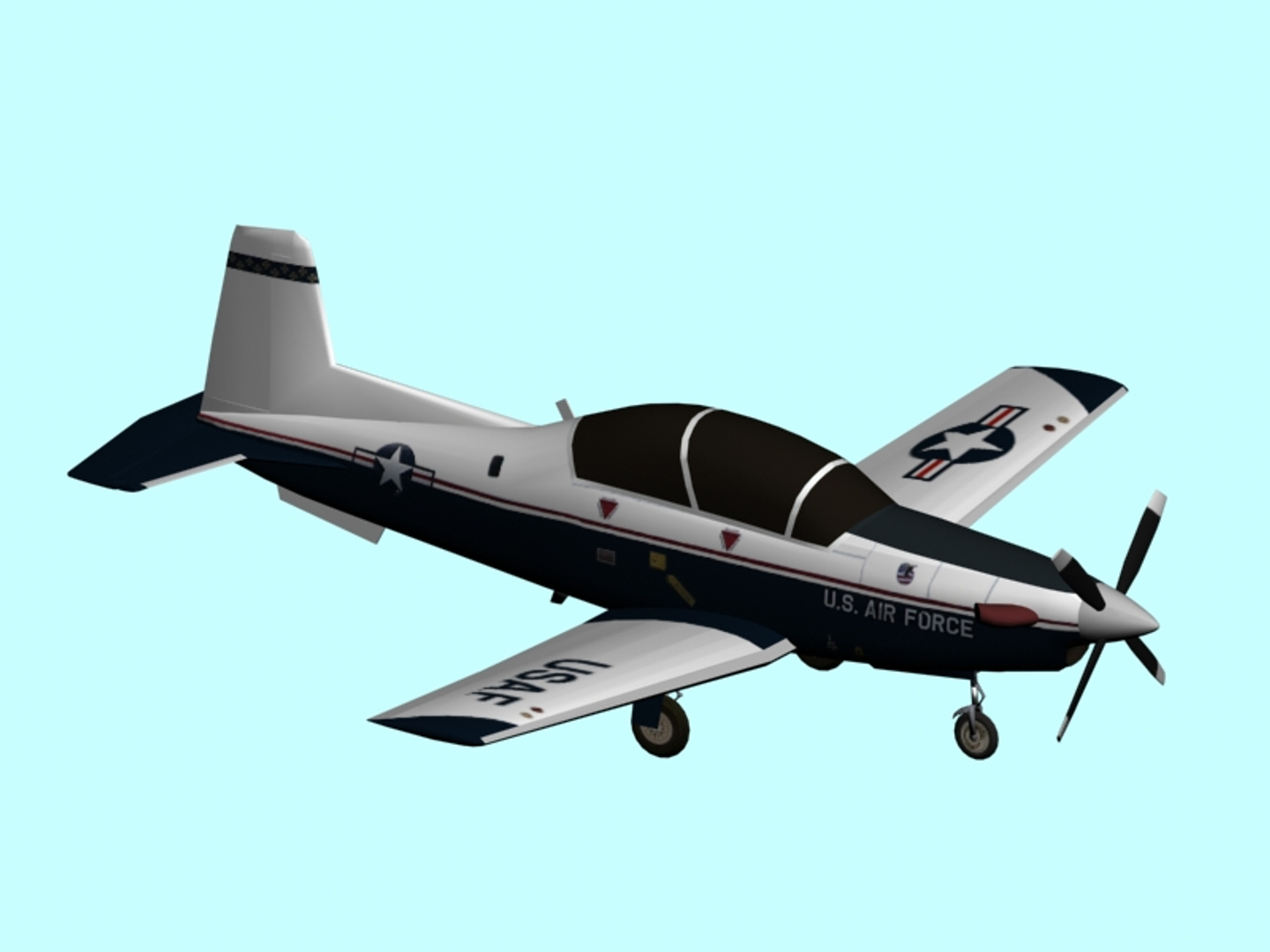 raytheon t-6a texan ii 3d model