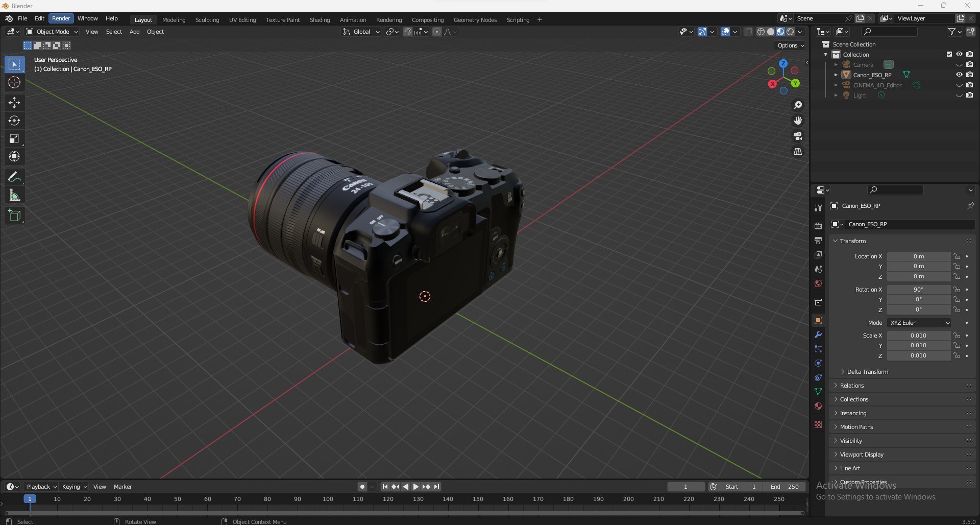 Canon EOS RP Mirrorless 3D - TurboSquid 2110048