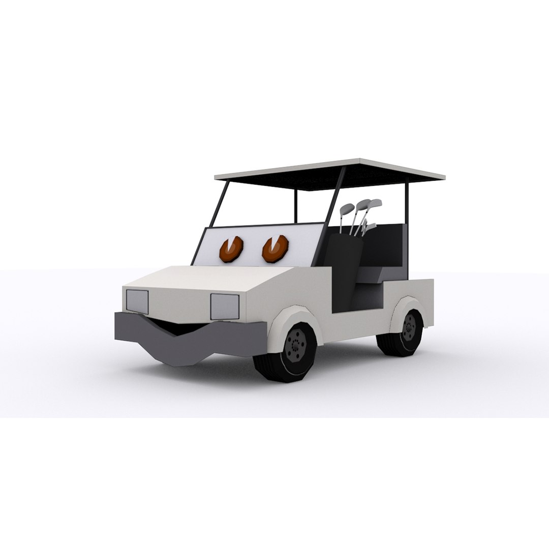 3d Model Golf Cart Cartoon