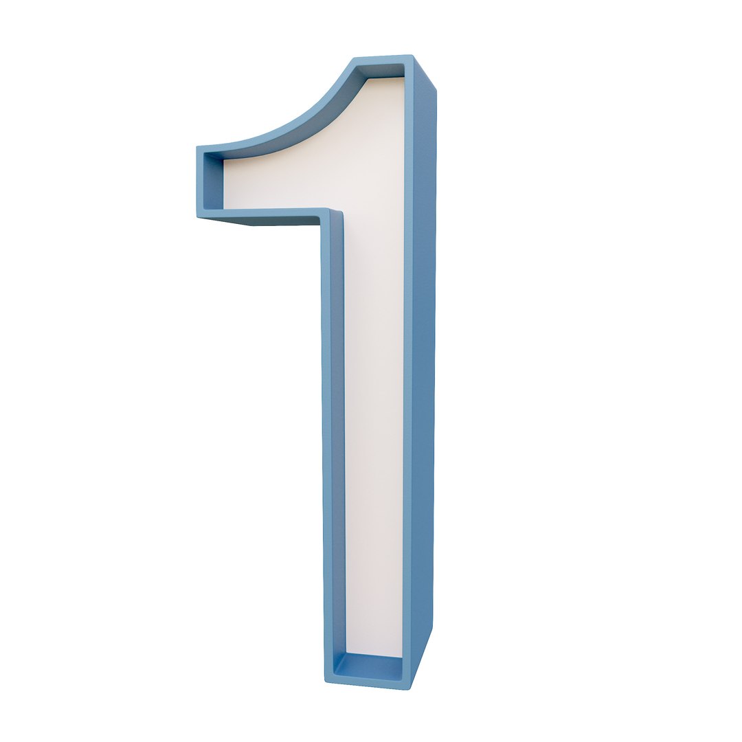 3D Marquee Number One Light Bulb Glow Sign - TurboSquid 1973579