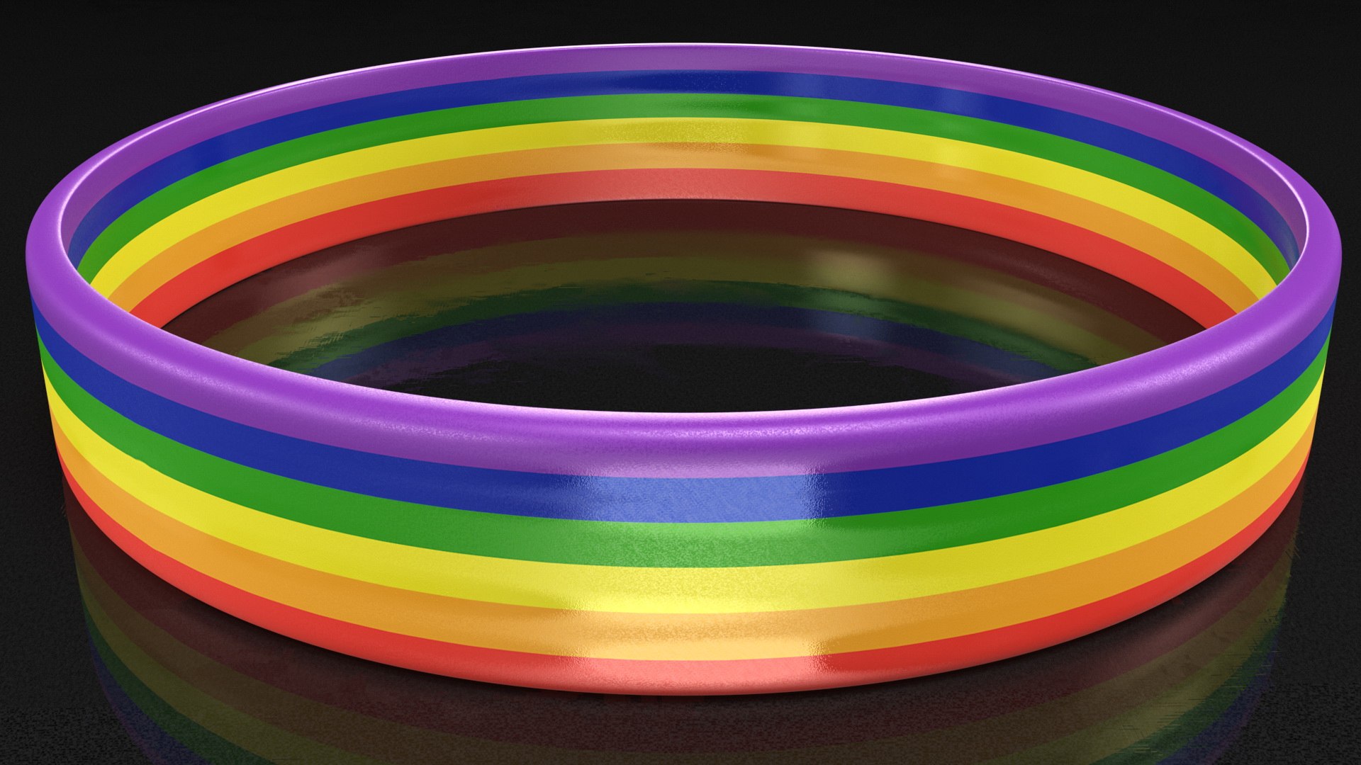 Rainbow Rubber Bracelet 3D model - TurboSquid 1771491