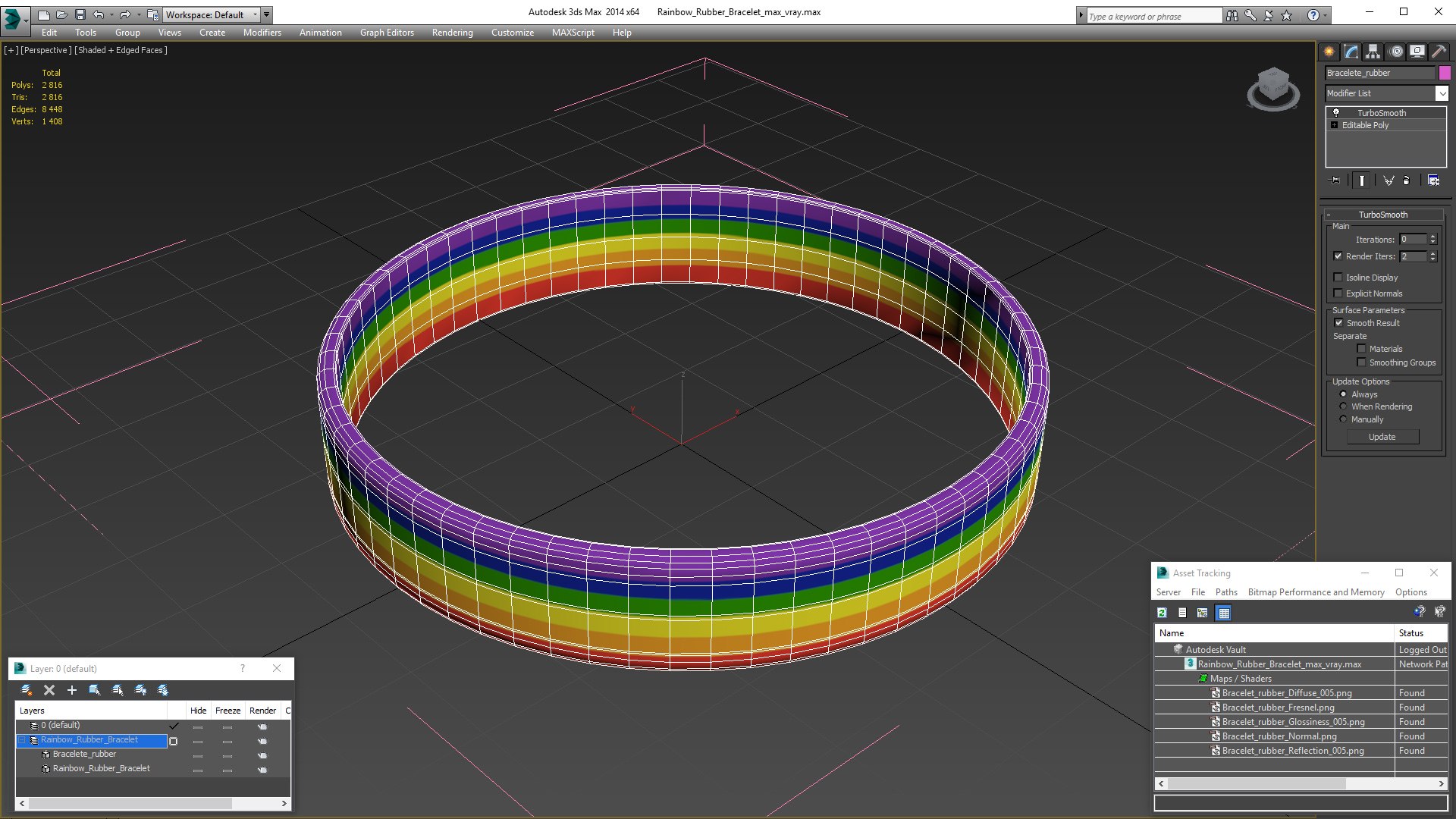 Rainbow Rubber Bracelet 3D model - TurboSquid 1771491