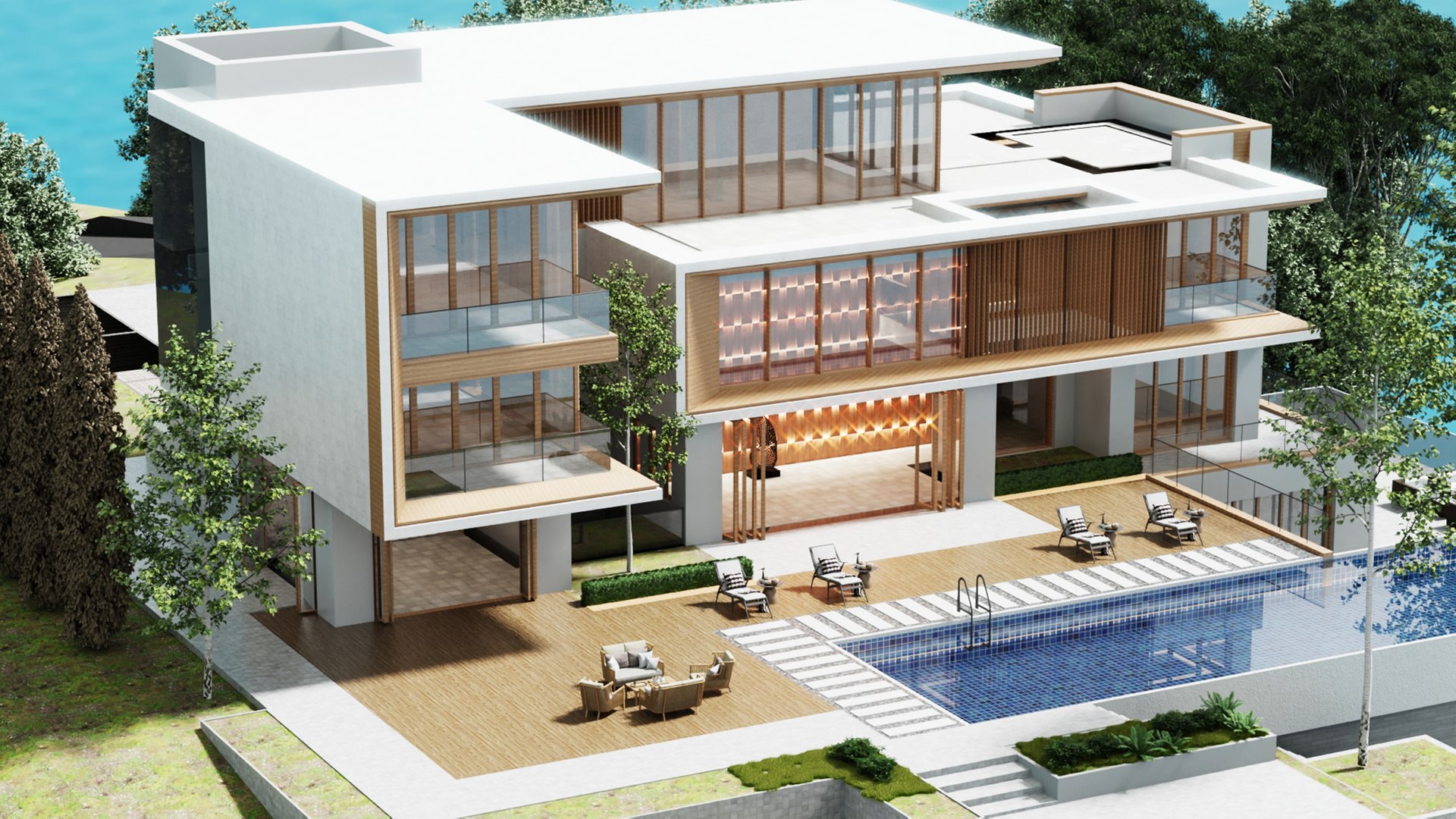 3D Luxury Villa Exterior and Interior model 3D model - TurboSquid 2065050