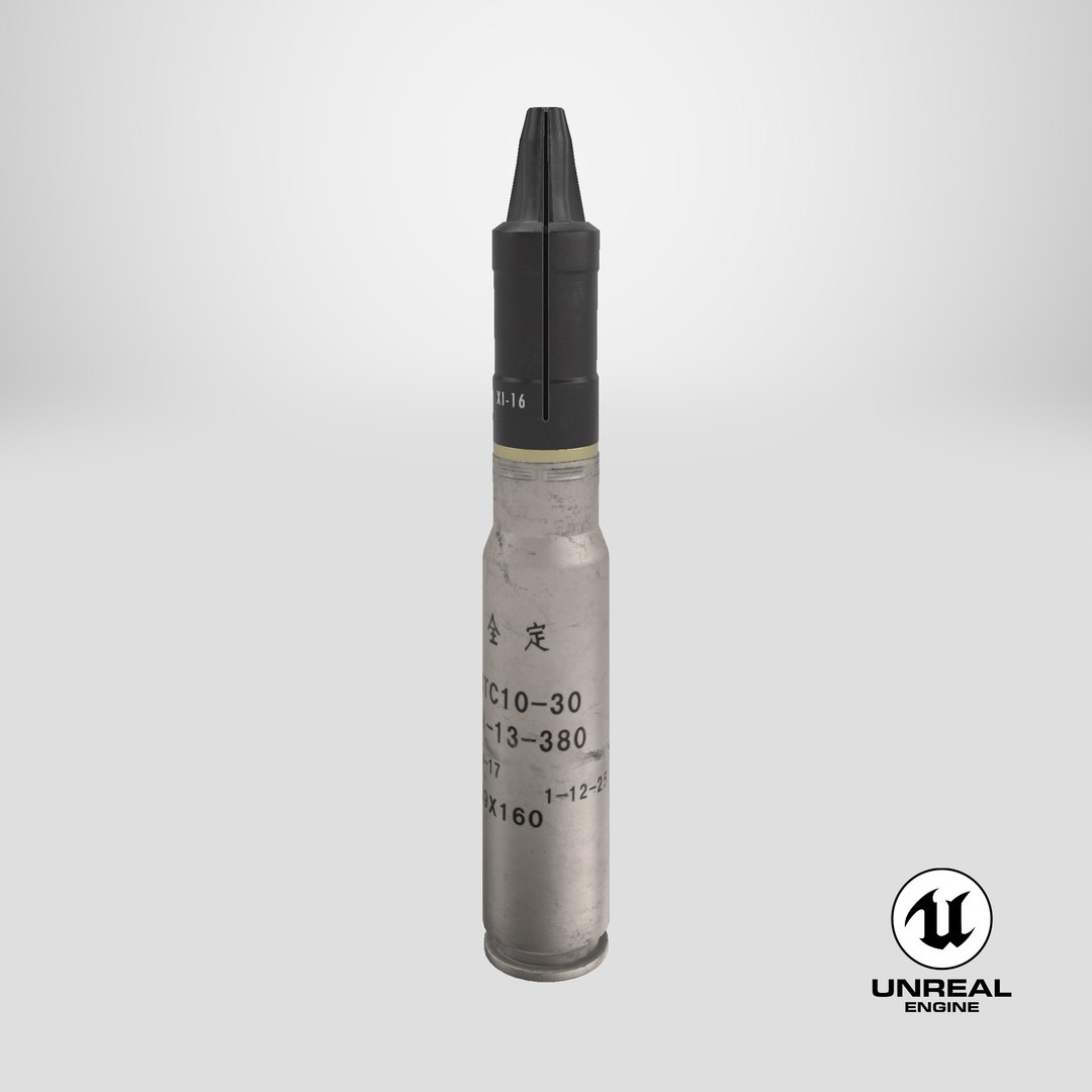 3D 30mm Chinese 30x165 APFSDS Ammunition Realistic - TurboSquid 2270440