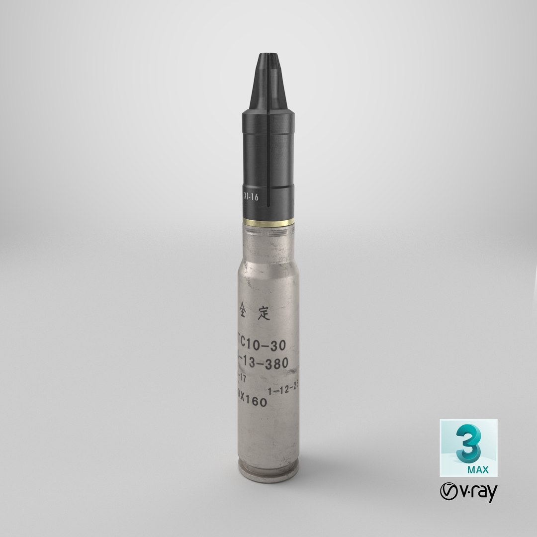 3D 30mm Chinese 30x165 APFSDS Ammunition Realistic - TurboSquid 2270440