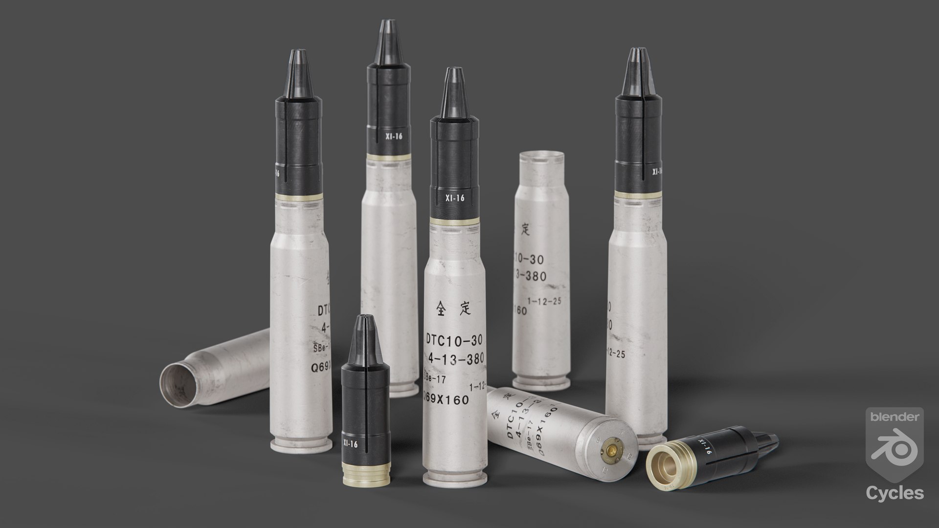 3D 30mm Chinese 30x165 APFSDS Ammunition Realistic - TurboSquid 2270440