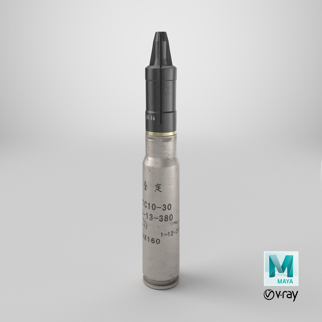 3D 30mm Chinese 30x165 APFSDS Ammunition Realistic - TurboSquid 2270440