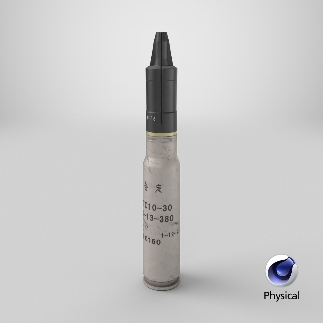 3D 30mm Chinese 30x165 APFSDS Ammunition Realistic - TurboSquid 2270440