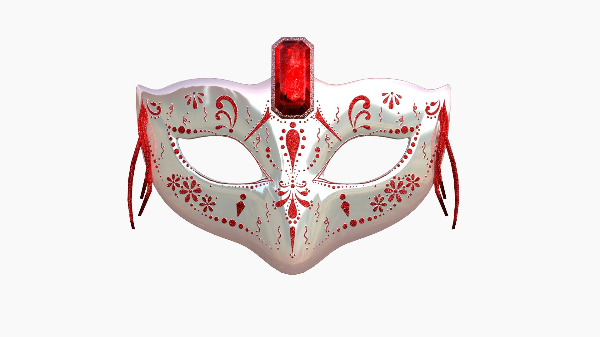 Carnival Mask E11 White Red - Costume Character Design 3D - TurboSquid ...