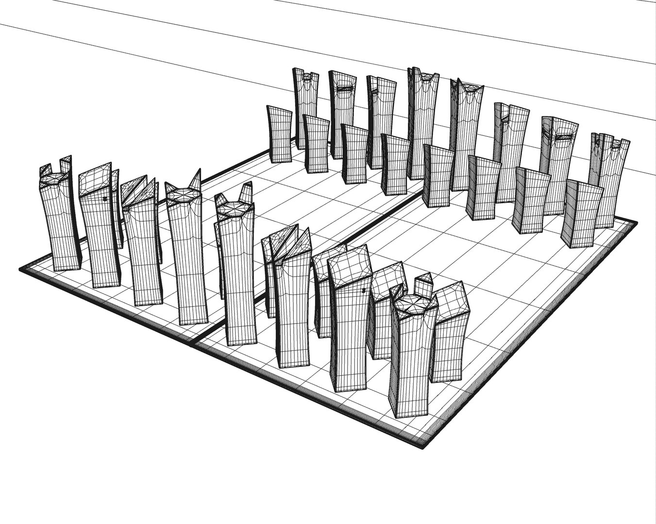 Minimalist Chess Set Concepts 3D Model - TurboSquid 2009030