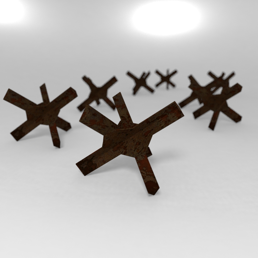 ww2 tank trap 3d model