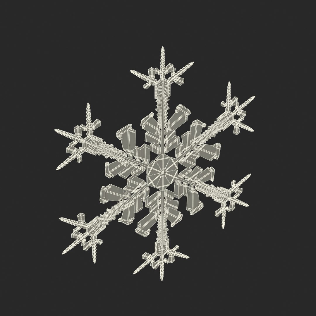 3d model snowflake 4